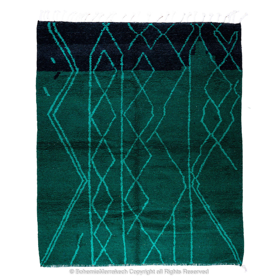 Custom Boujaad Rug - Green Moroccan Style – Bohemiamarrakech